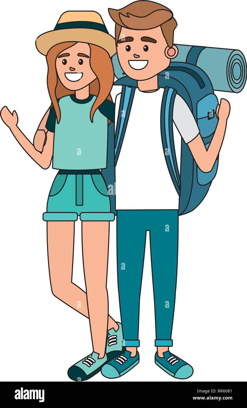 tourist couple cartoon Stock Vector Image & Art - Alamy