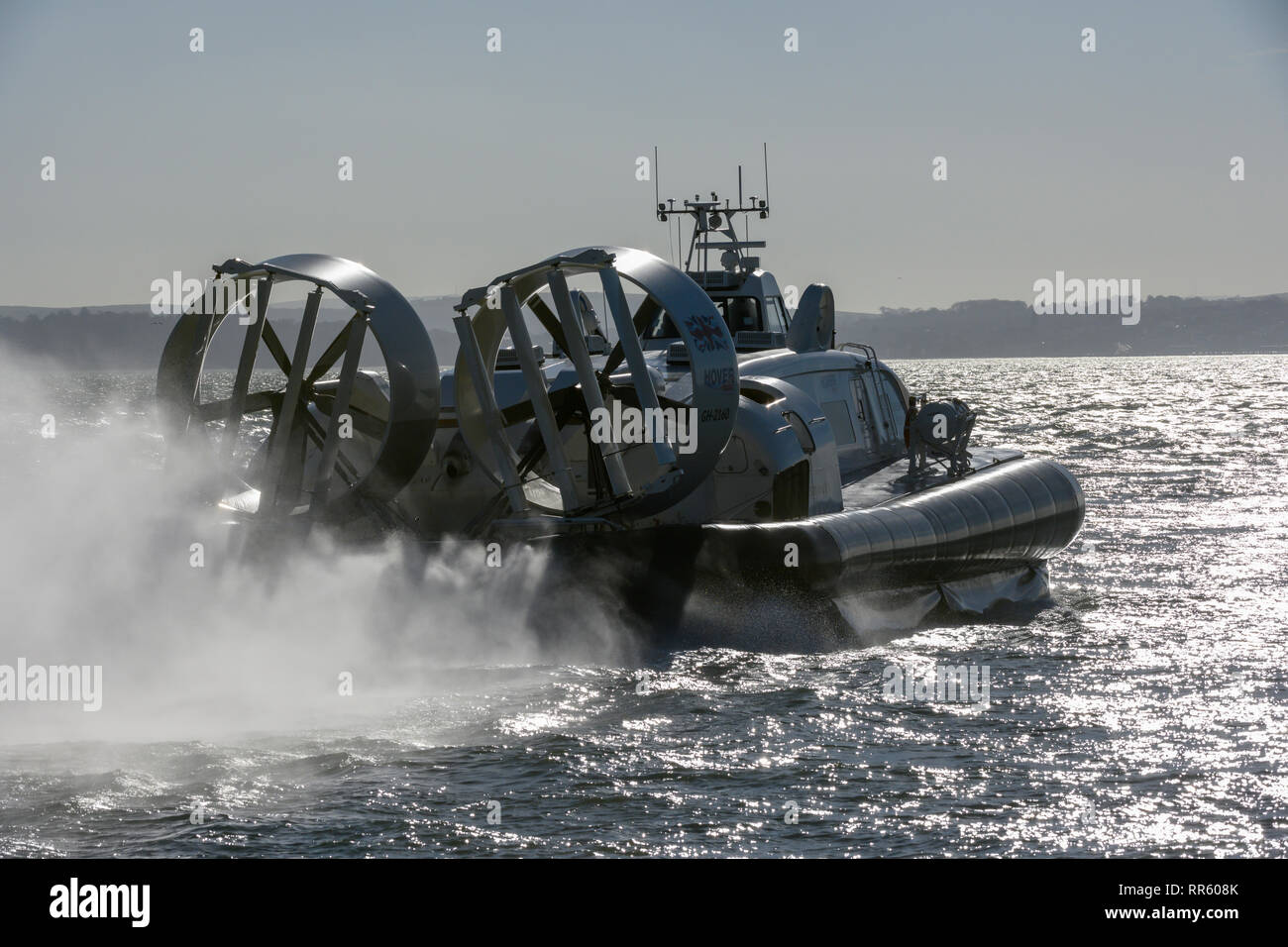 A Wightlink hovercraft leaves Southsea on it's way to Ryde, Isle Of ...