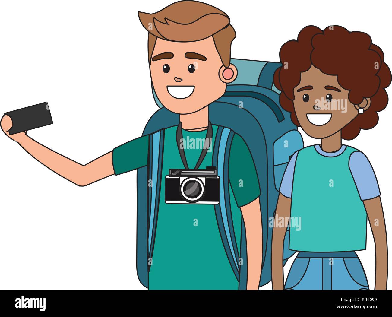 tourist couple cartoon Stock Vector Image & Art - Alamy
