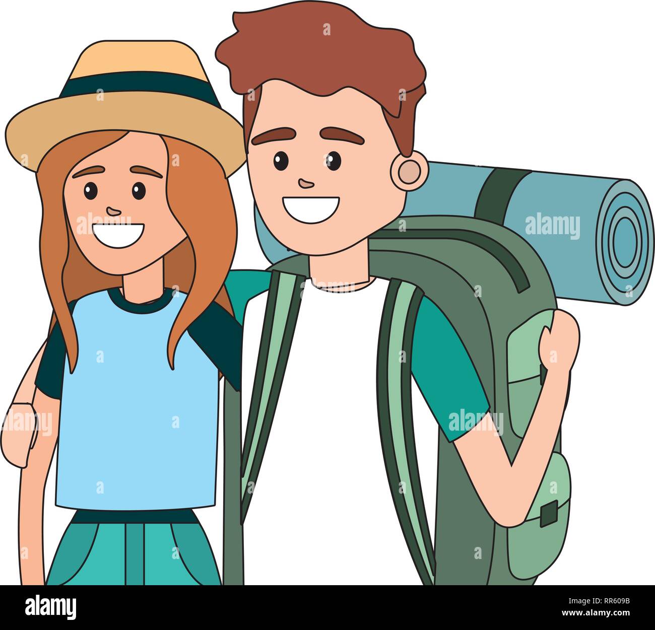 tourist couple cartoon Stock Vector Image & Art - Alamy