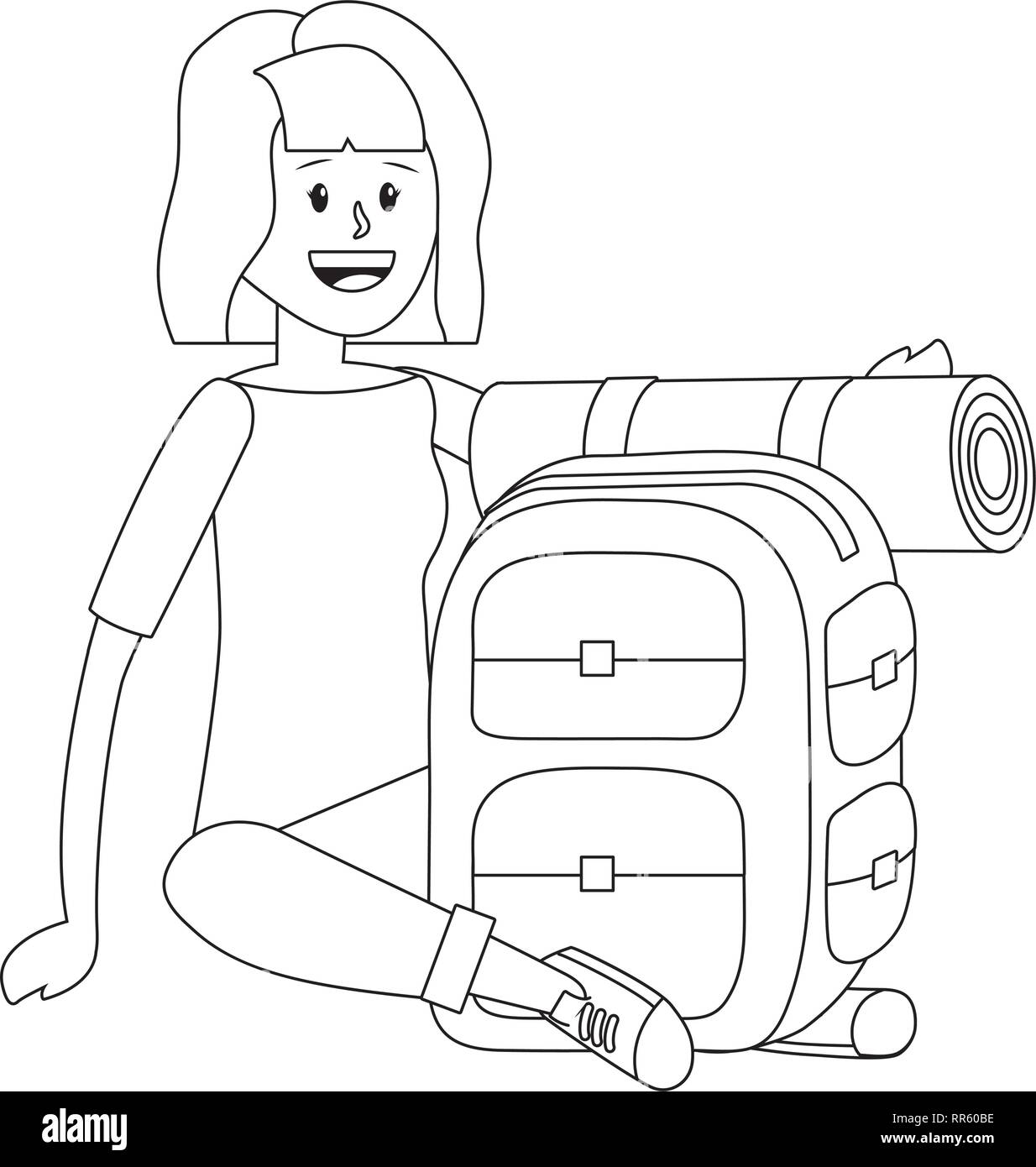 Travel sightseeing young woman Stock Vector Images - Alamy