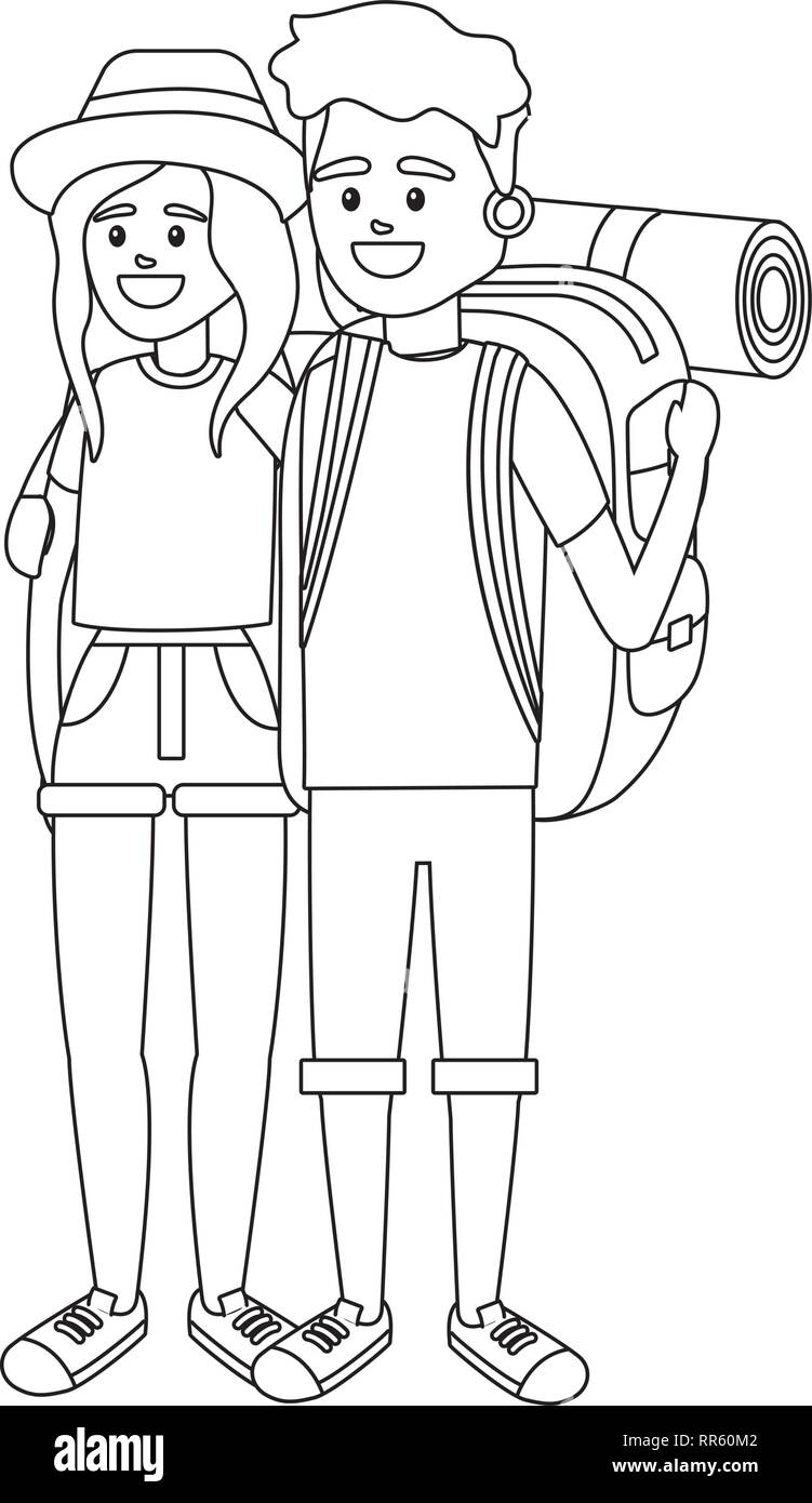tourist couple cartoon Stock Vector Image & Art - Alamy