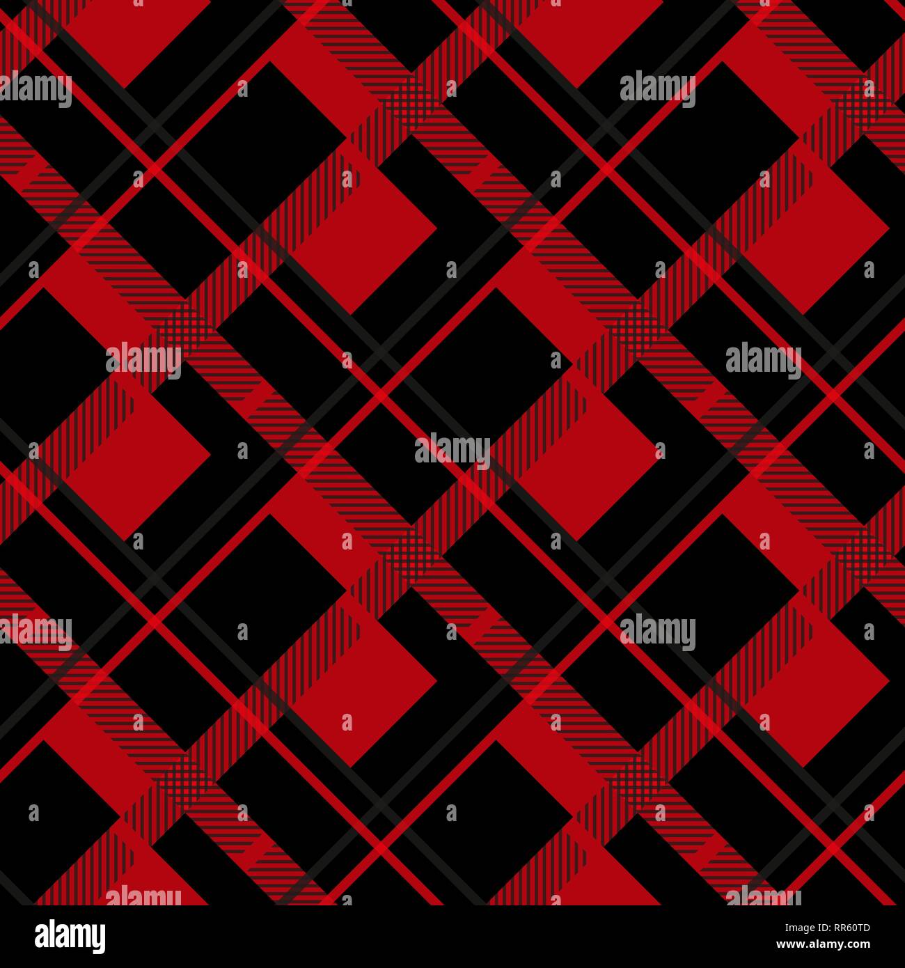 Red and Black Lumberjack plaid seamless pattern illustration eps 10 ...