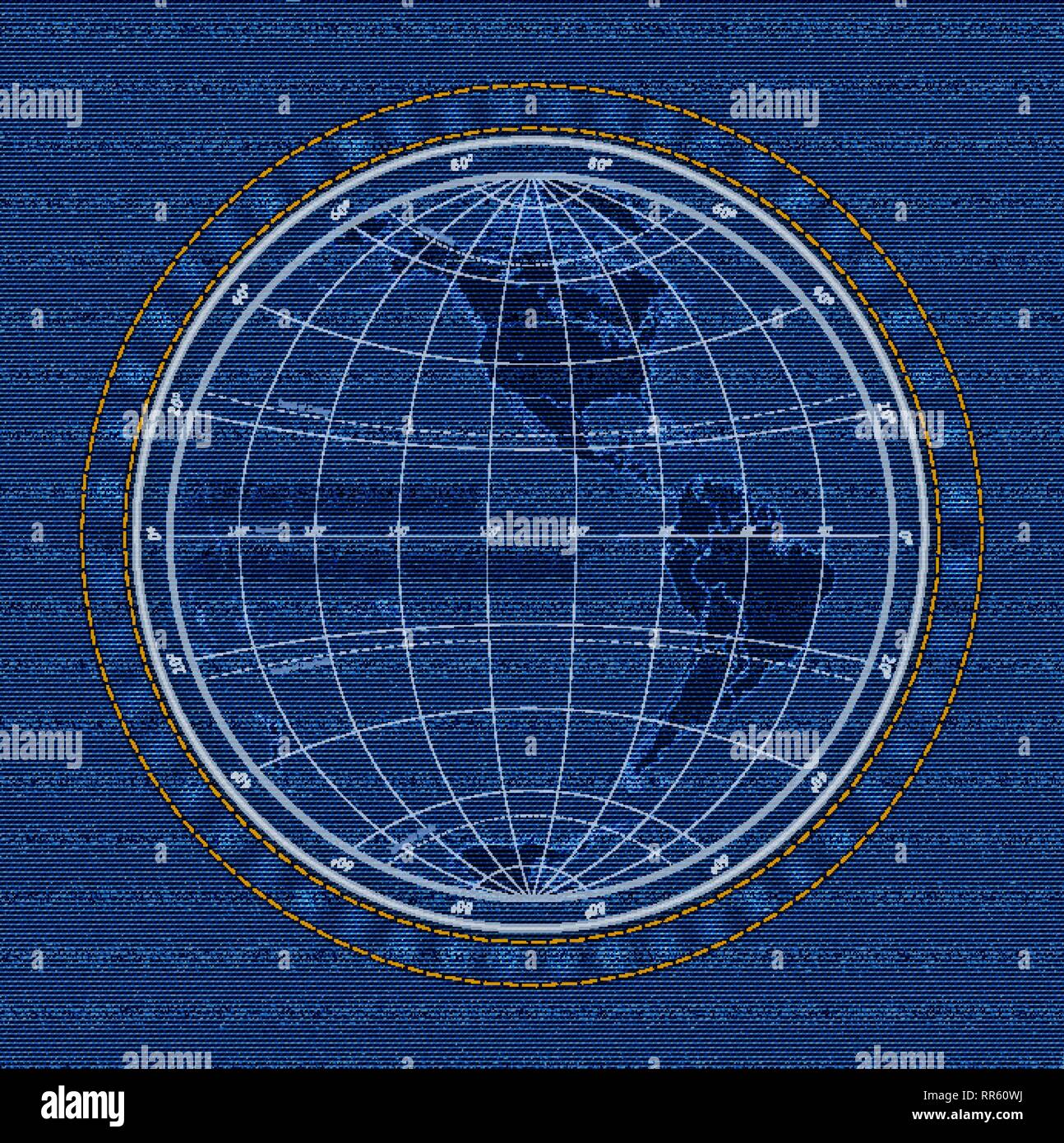 World map on grid background Stock Vector Images - Alamy