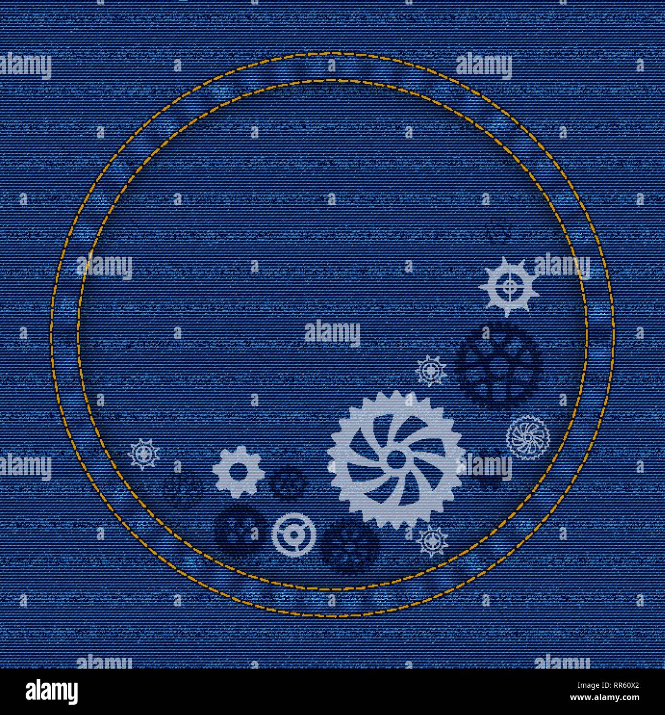 Different gears on a jeans texture background Stock Vector Image & Art ...