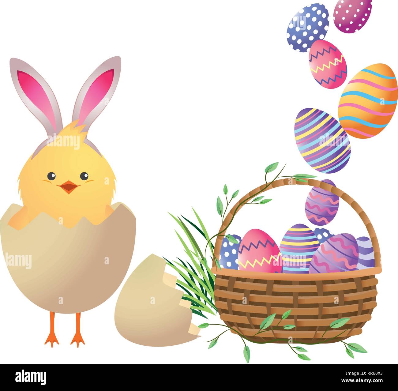 easter chicken cartoon Stock Vector Image & Art - Alamy