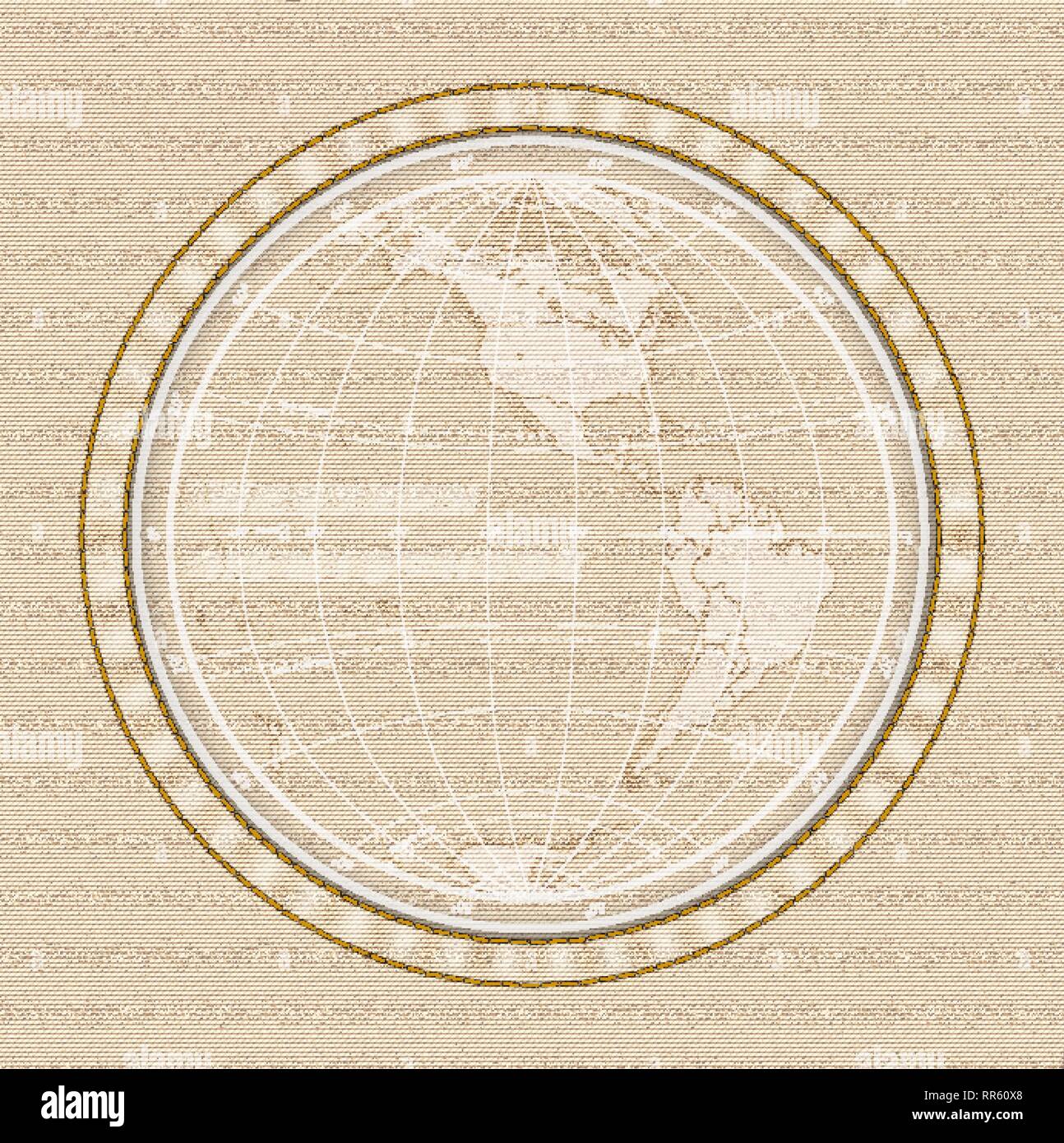 Western hemisphere map on a light color jeans texture background Stock ...