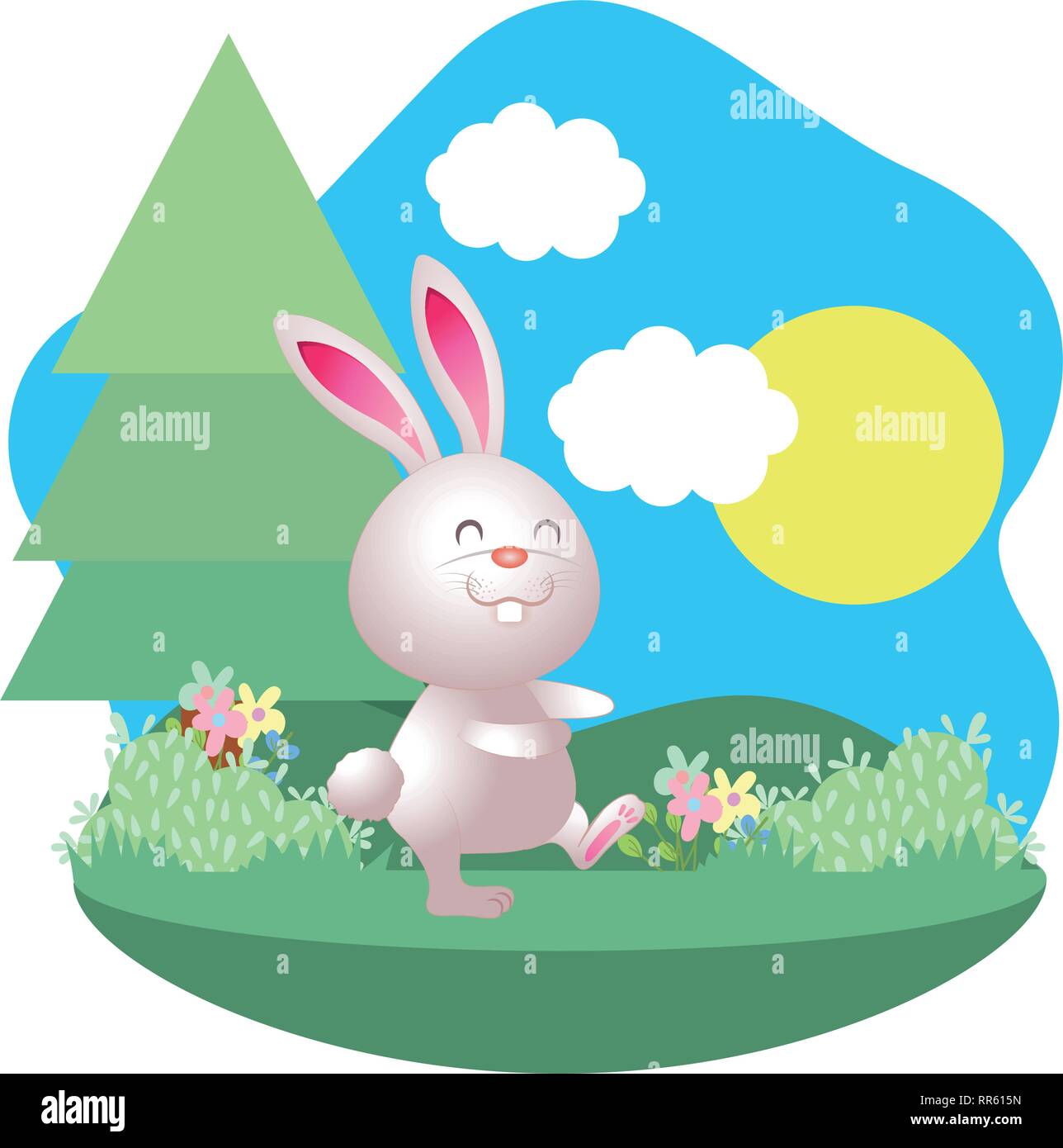 cute rabbit cartoon Stock Vector Image & Art - Alamy