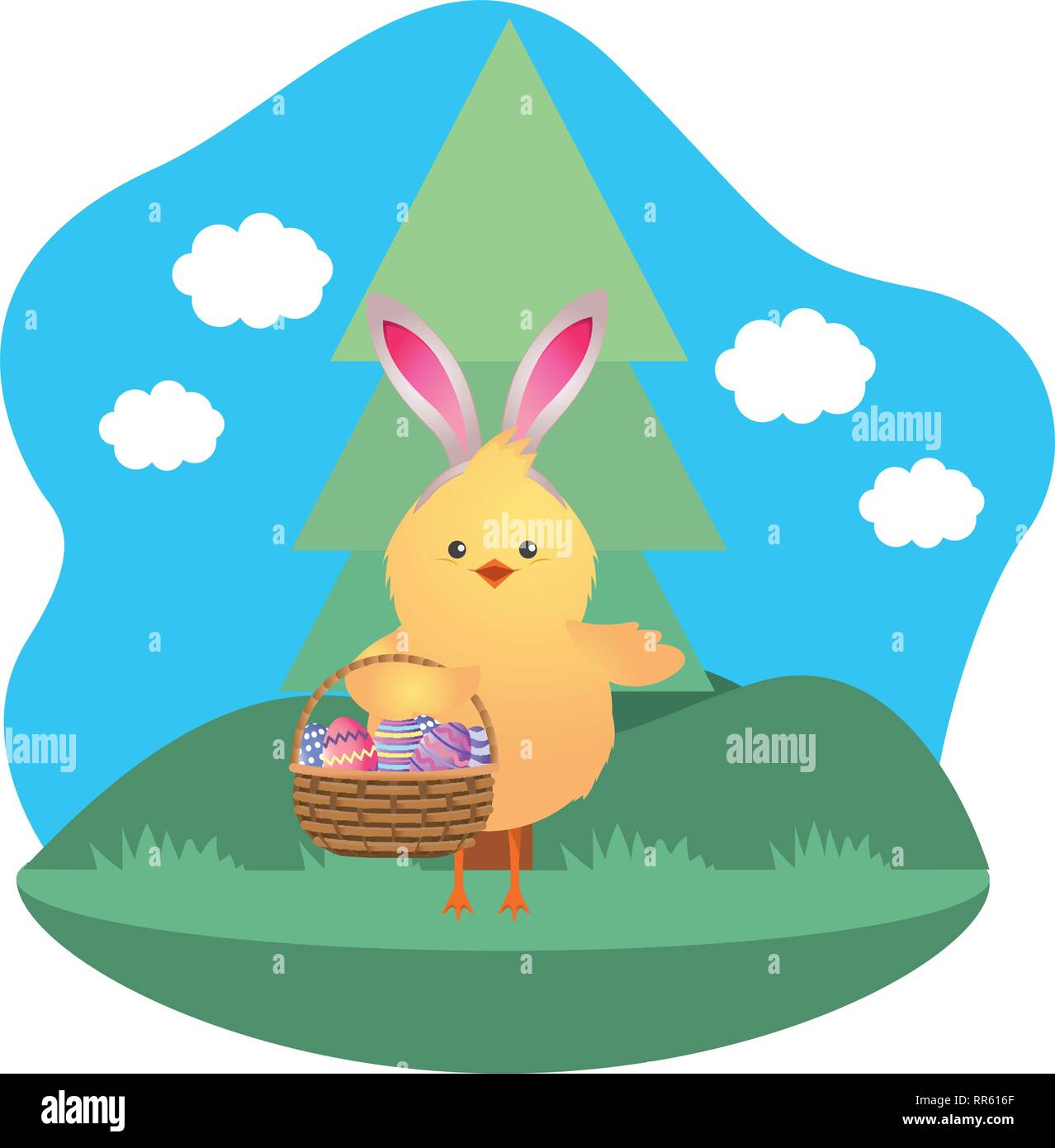 easter chicken cartoon Stock Vector Image & Art - Alamy