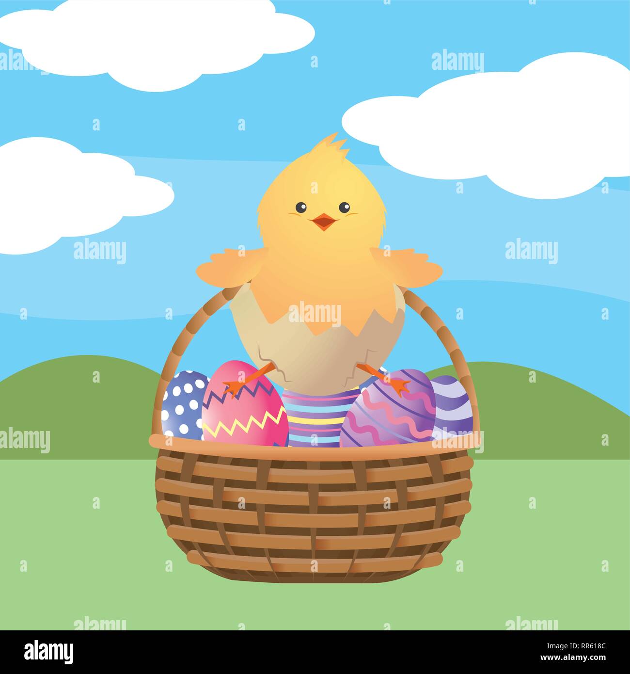 easter chicken cartoon Stock Vector Image & Art - Alamy