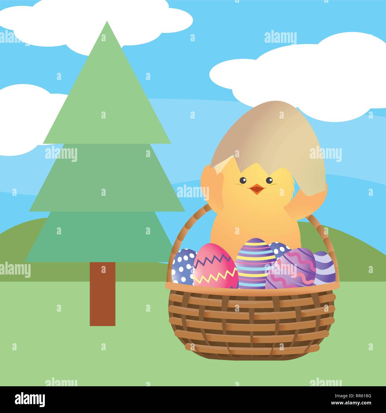 easter chicken cartoon Stock Vector Image & Art - Alamy