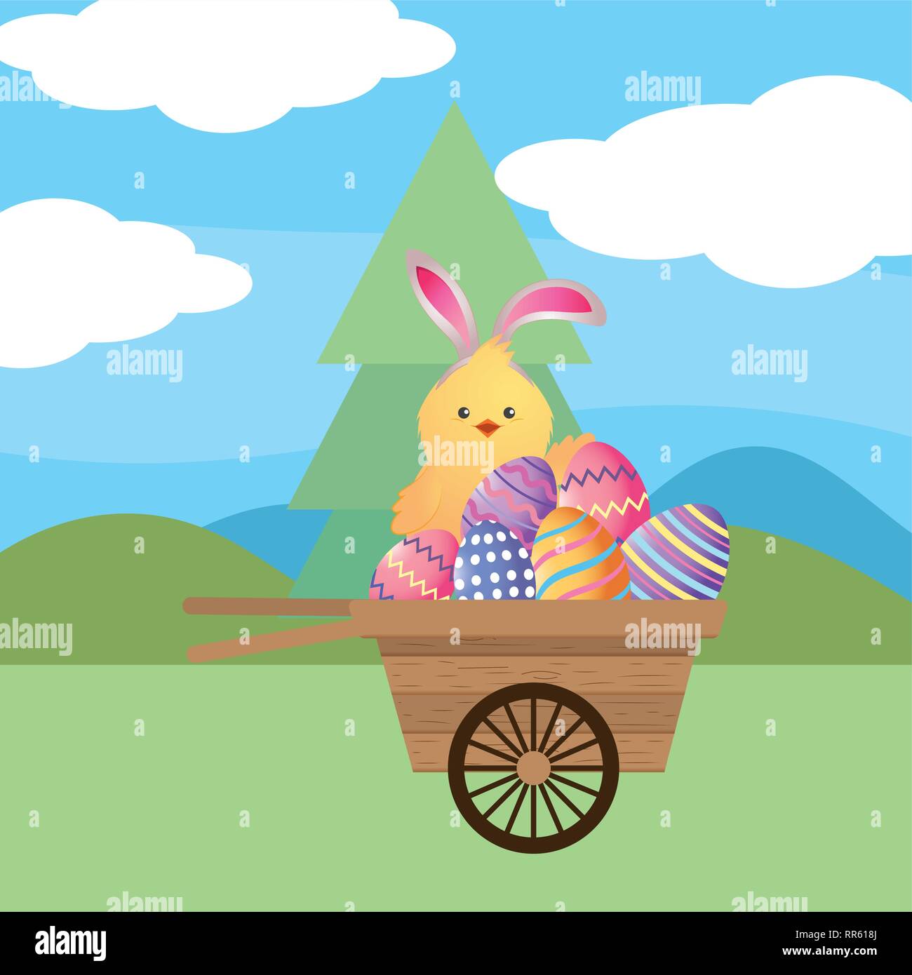 easter chicken cartoon Stock Vector Image & Art - Alamy