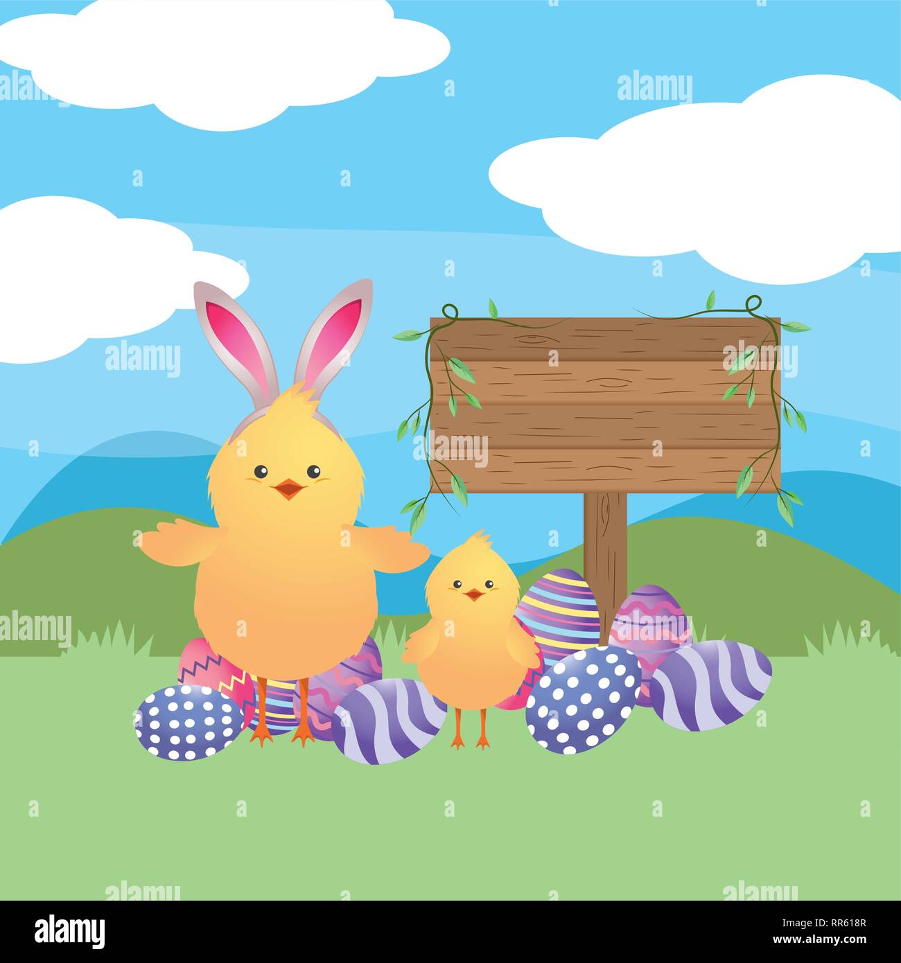 easter chickens cartoon Stock Vector Image & Art - Alamy