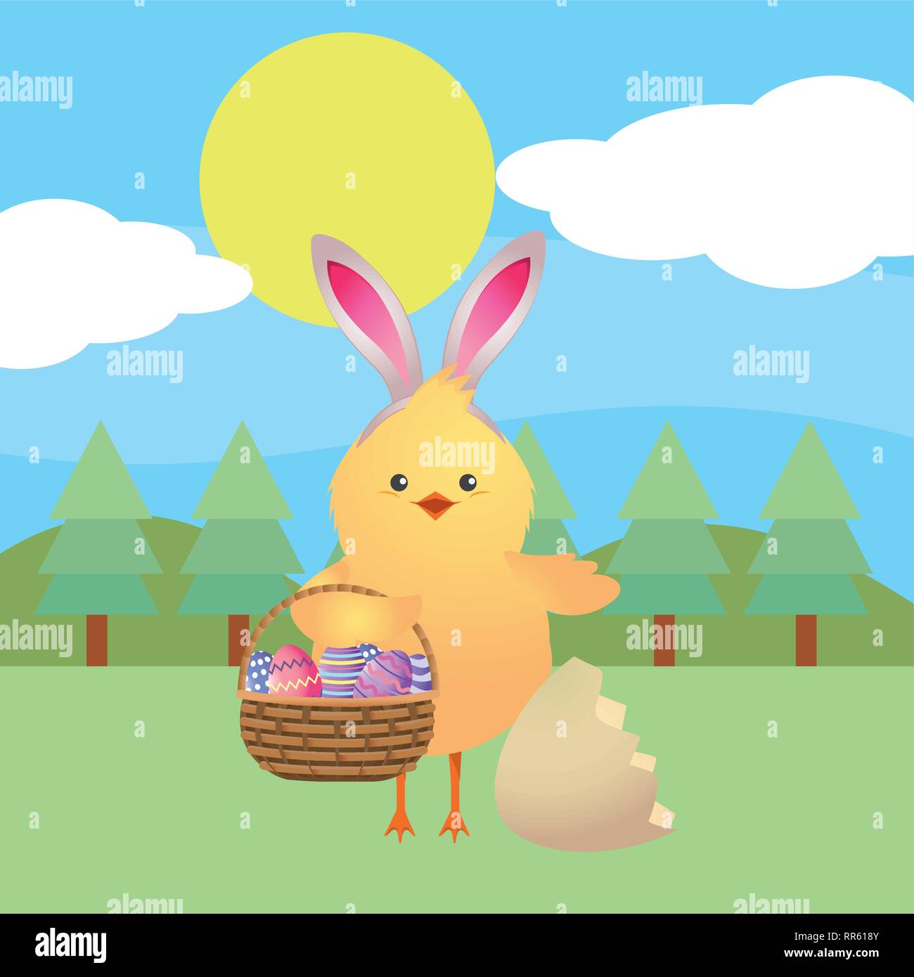 easter chicken cartoon Stock Vector Image & Art - Alamy