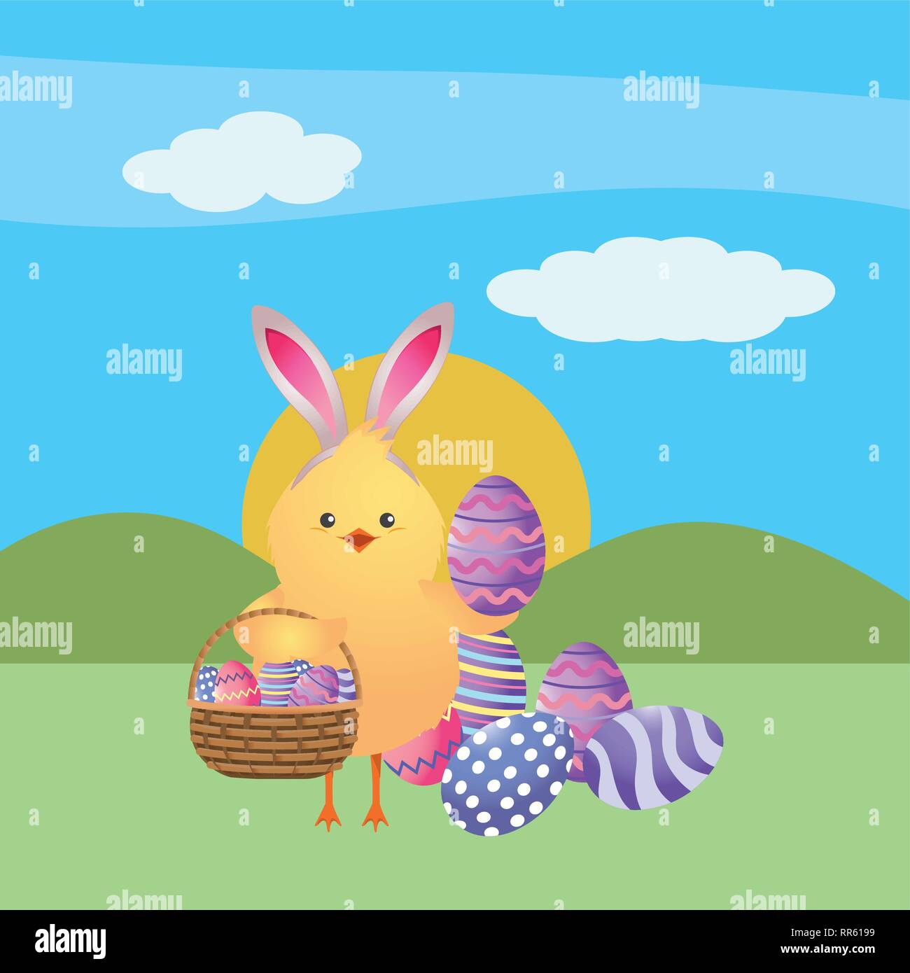 easter chicken cartoon Stock Vector Image & Art - Alamy