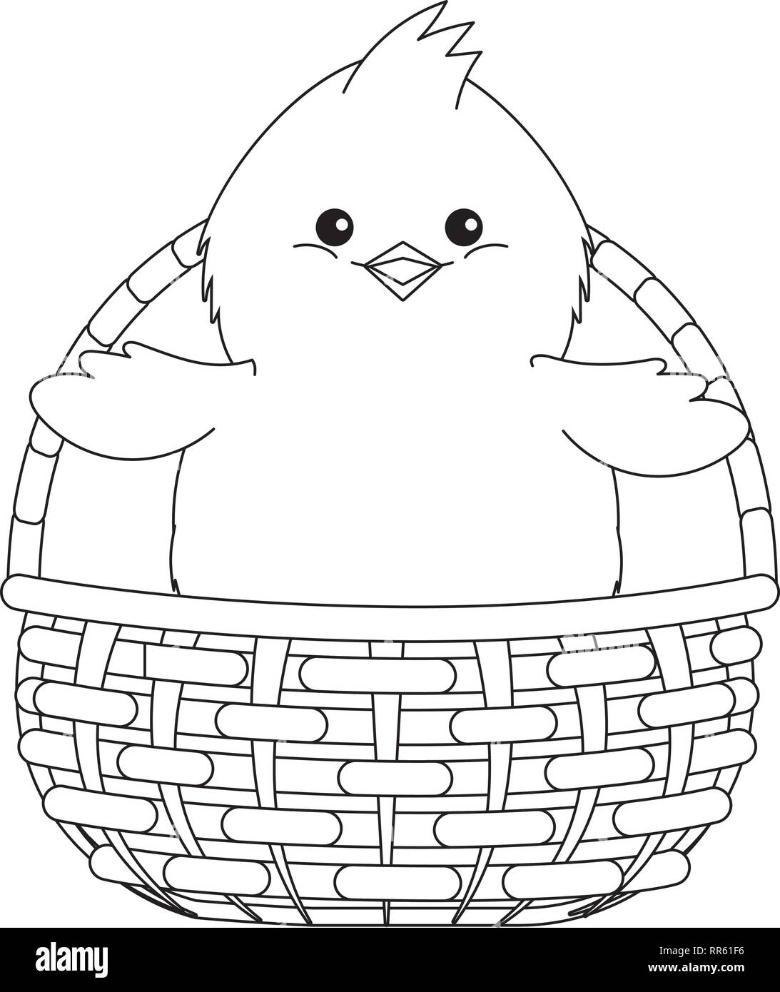 Cute rabbit in wicker Stock Vector Images - Alamy