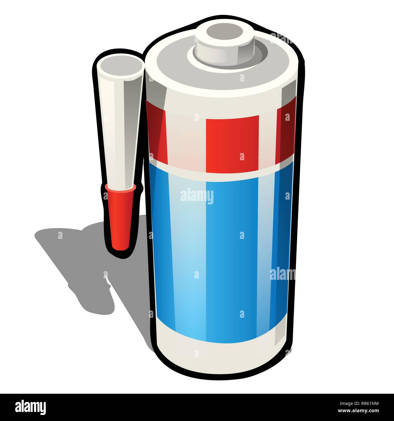 Plastic tube of silicone sealant or glue isolated on white background ...