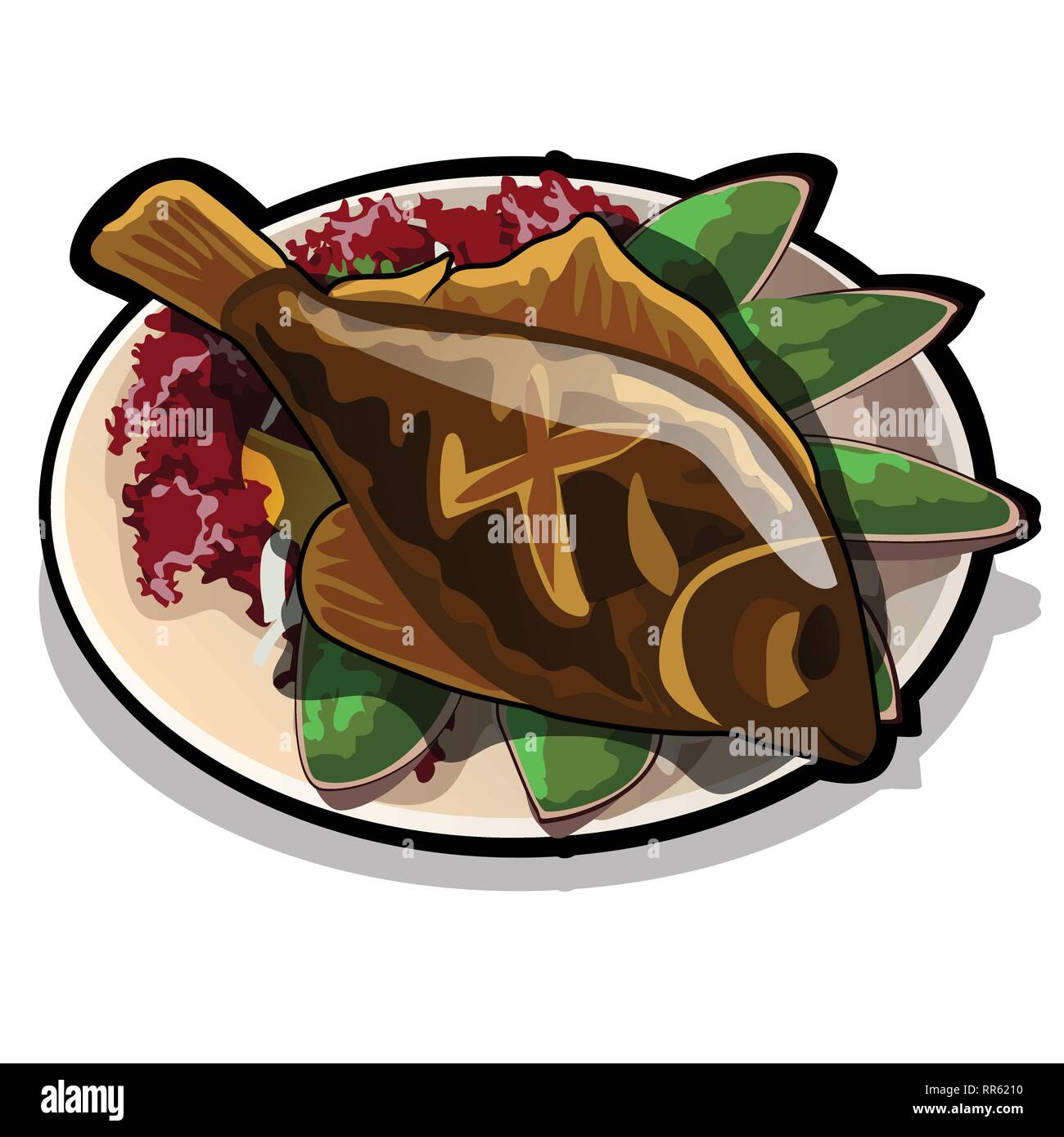 Close up dish restaurant Stock Vector Images - Alamy