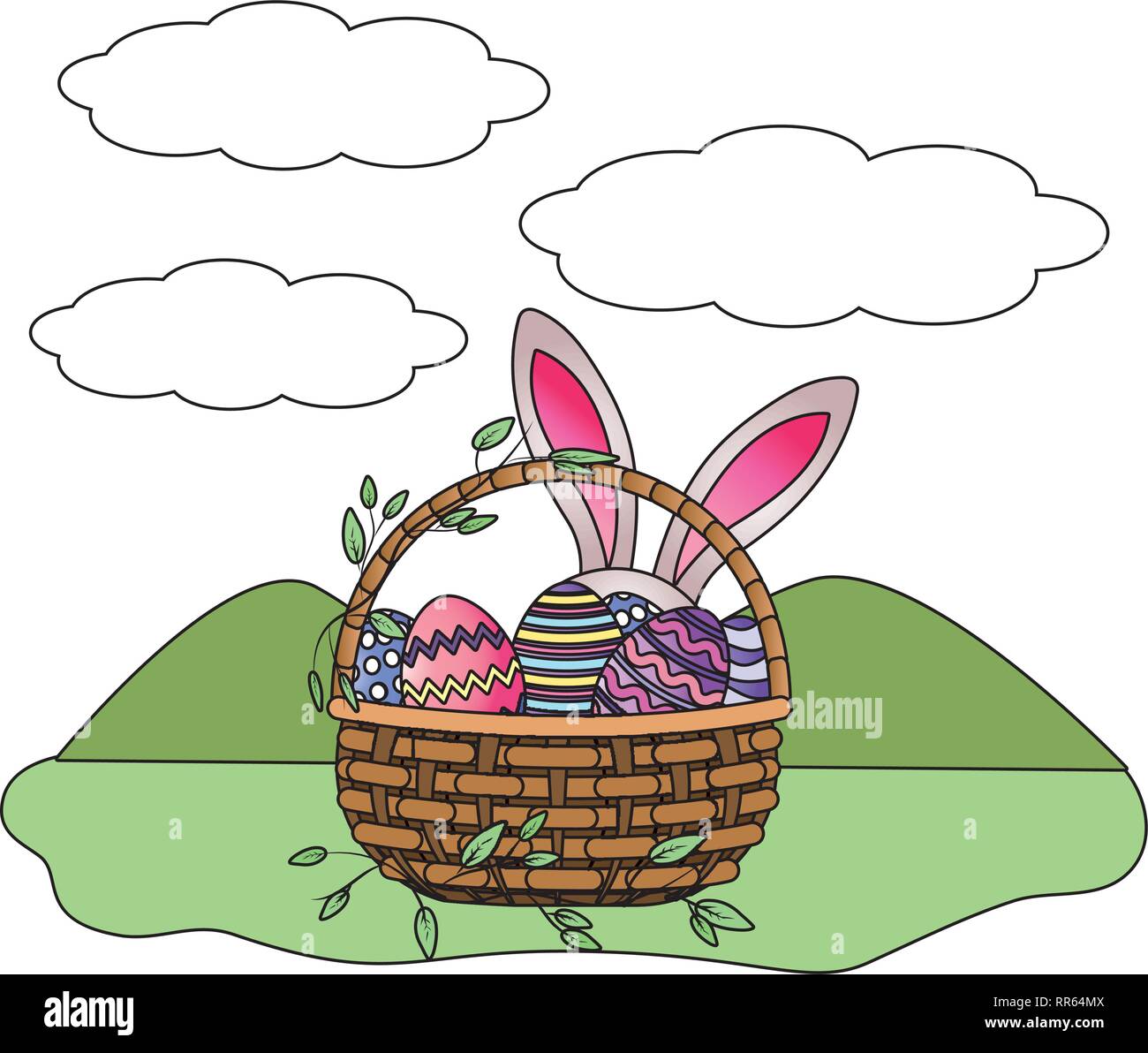 easter eggs hunt Stock Vector Image & Art - Alamy