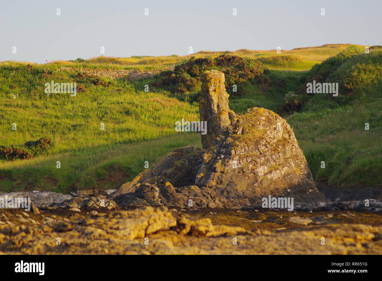 The Rock and Spindle at Sunset. Volcanic Neck of Tuff and Basalt ...