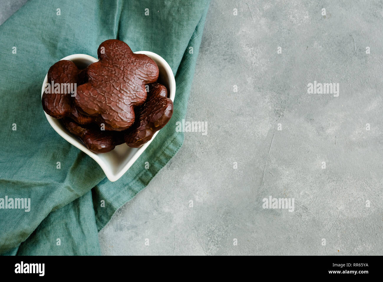 Torun gingerbread in chocolate, traditional Polish biscuits produced ...