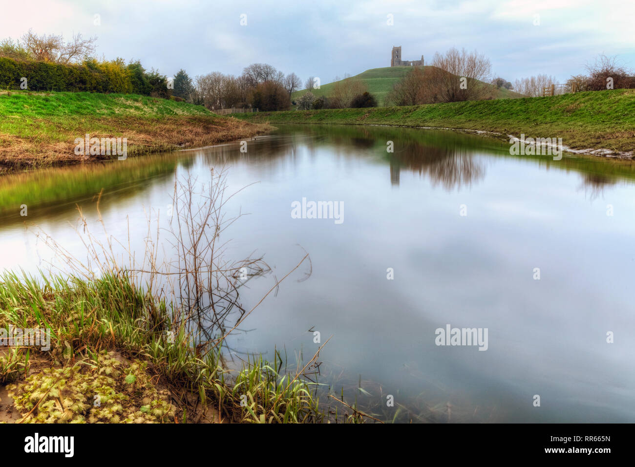 Burrow Mump, Burrowbridge, Somerset, England, UK Stock Photo - Alamy