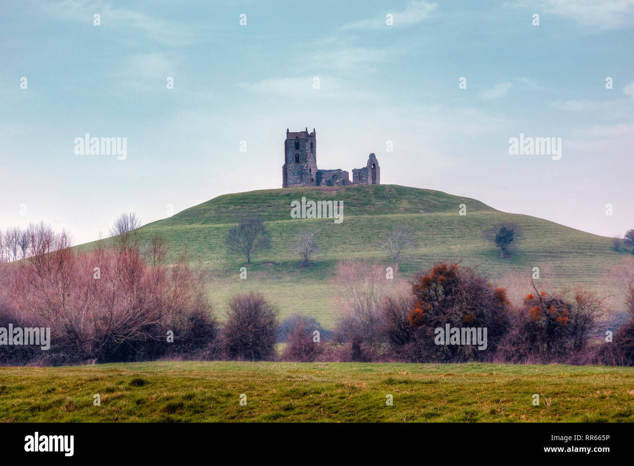Burrow Mump, Burrowbridge, Somerset, England, UK Stock Photo - Alamy