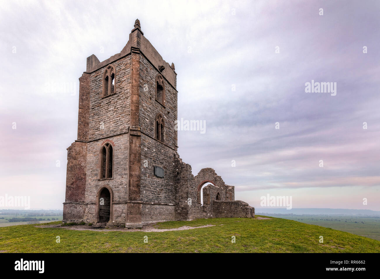 Burrow Mump, Burrowbridge, Somerset, England, UK Stock Photo - Alamy