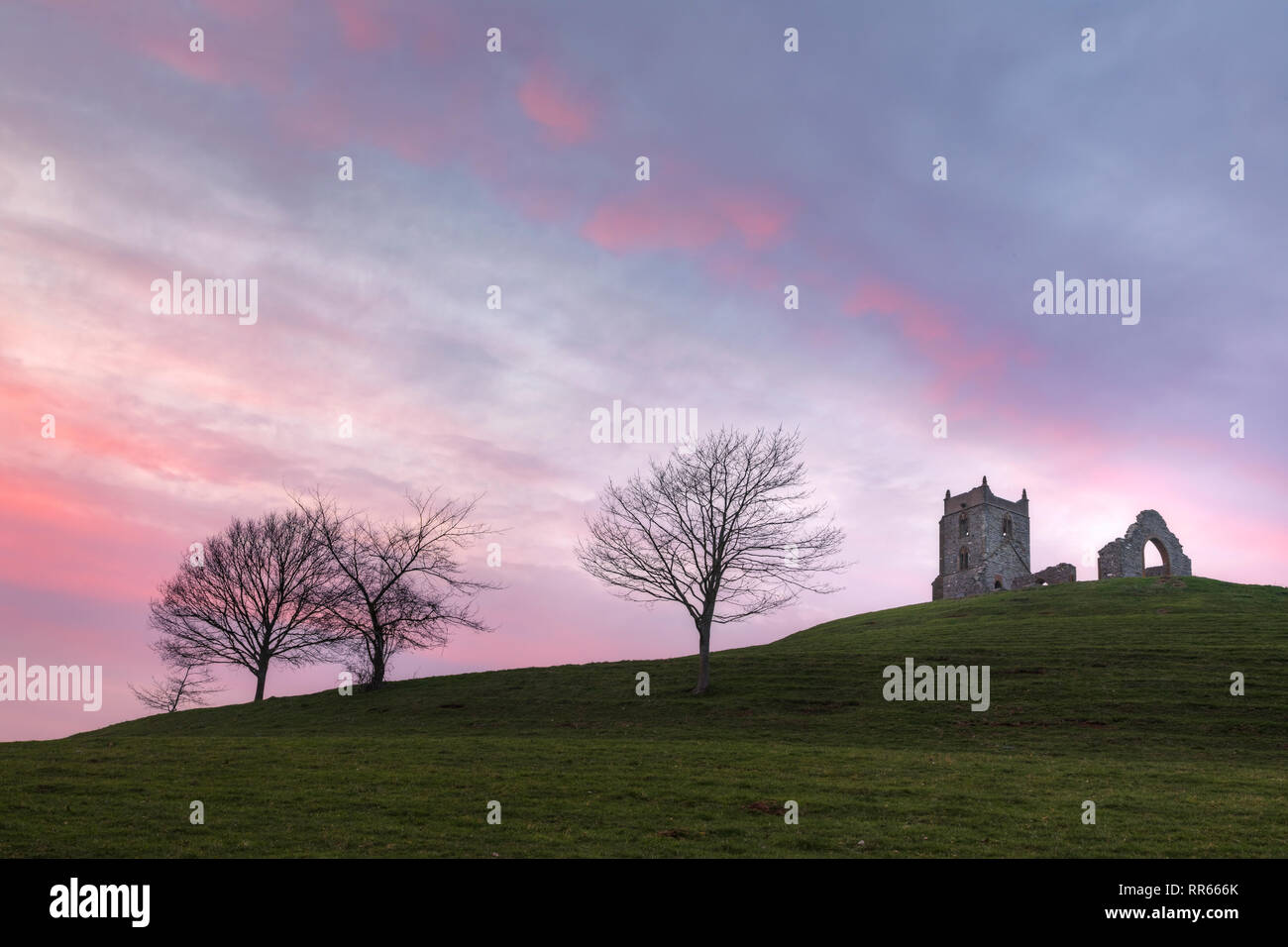 Burrow Mump, Burrowbridge, Somerset, England, UK Stock Photo - Alamy