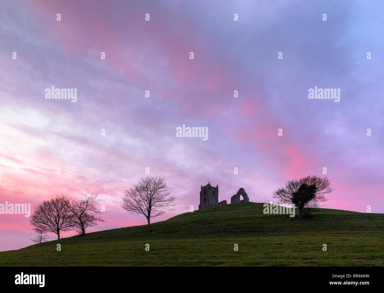 Burrow Mump, Burrowbridge, Somerset, England, UK Stock Photo - Alamy