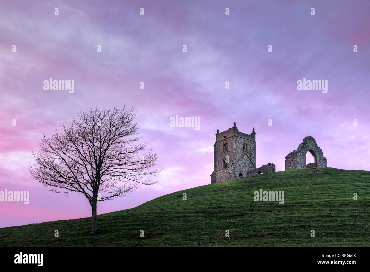 Burrow Mump, Burrowbridge, Somerset, England, UK Stock Photo - Alamy