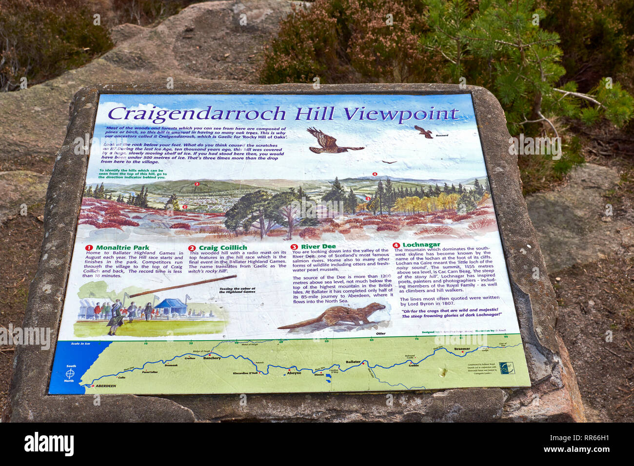 CRAIGENDARROCH WALK BALLATER ABERDEENSHIRE SCOTLAND INFORMATION PLAQUE ...