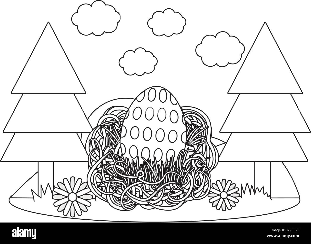 easter eggs in a nest Stock Vector Image & Art - Alamy
