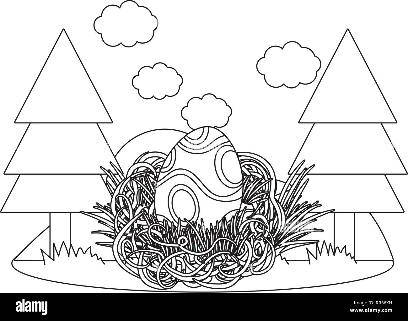 easter eggs in a nest Stock Vector Image & Art - Alamy