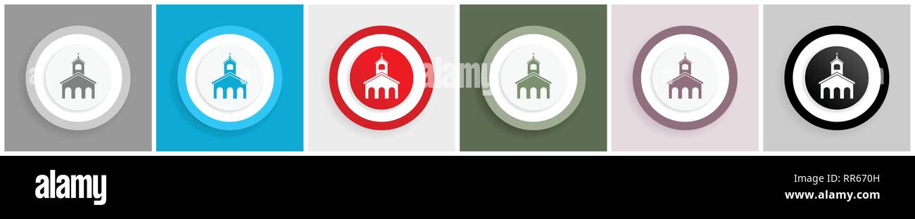 Church icons, faith concept flat vector illustration for mobile app and ...