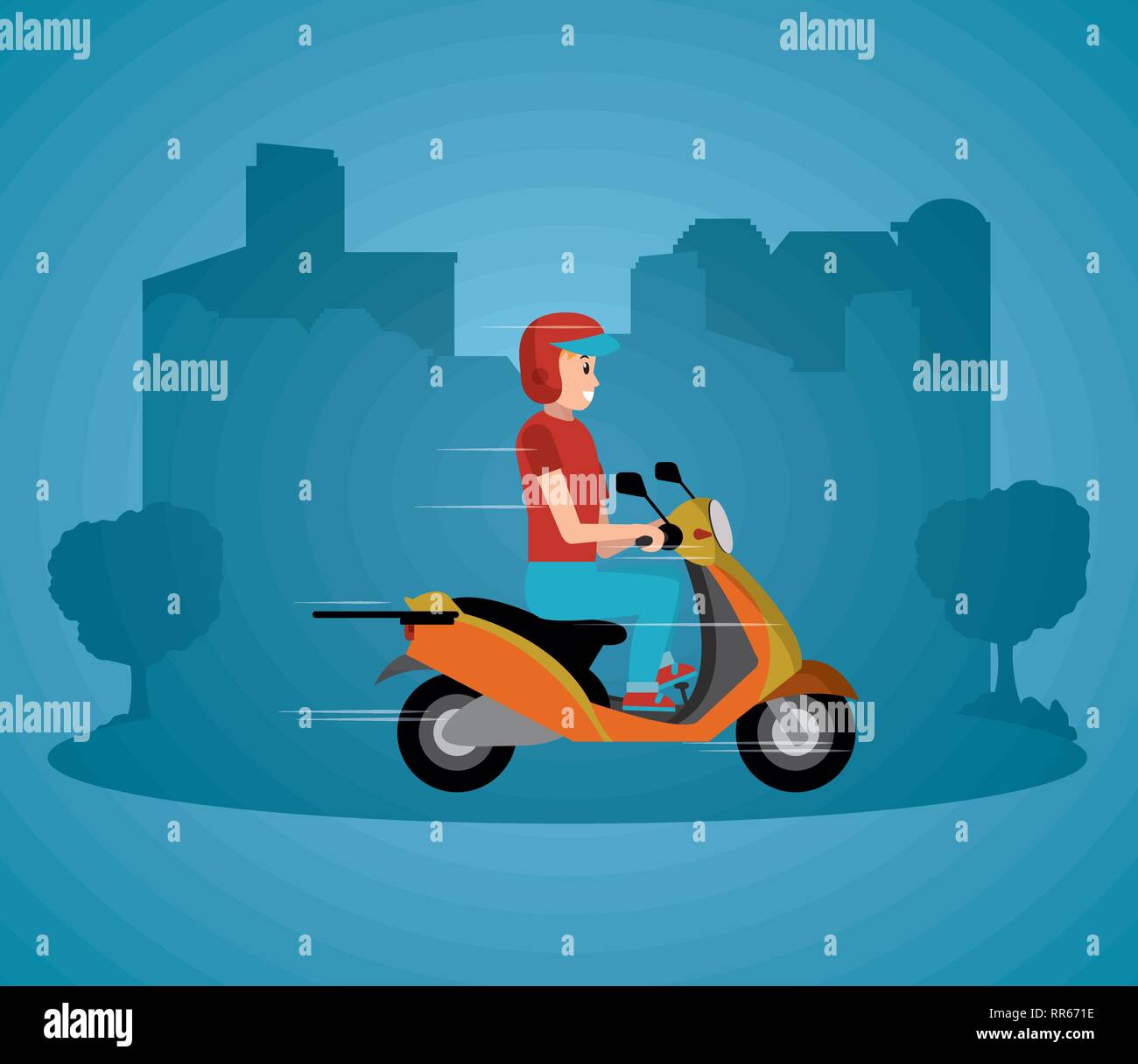 Fast service people blue Stock Vector Images - Alamy