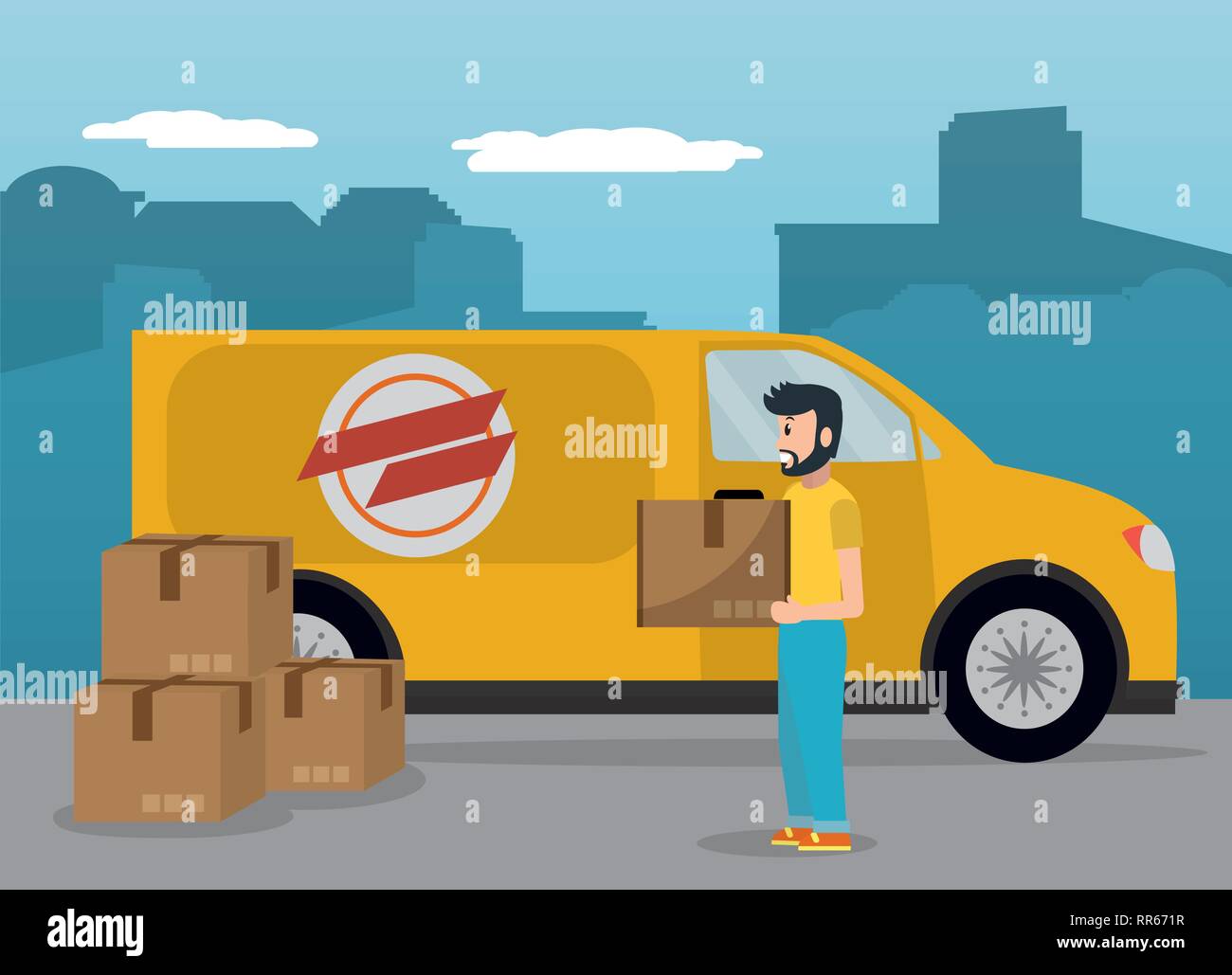 delivery service cartoon Stock Vector Image & Art - Alamy