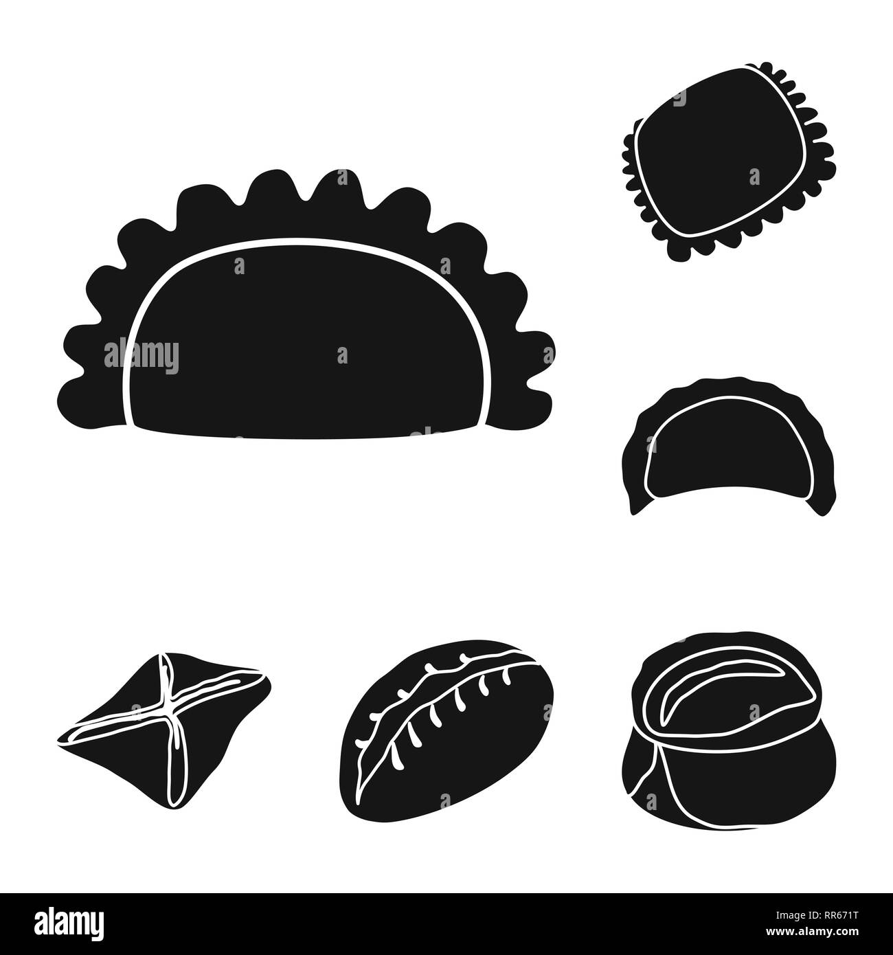 Vector design of cuisine and appetizer symbol. Set of cuisine and food ...