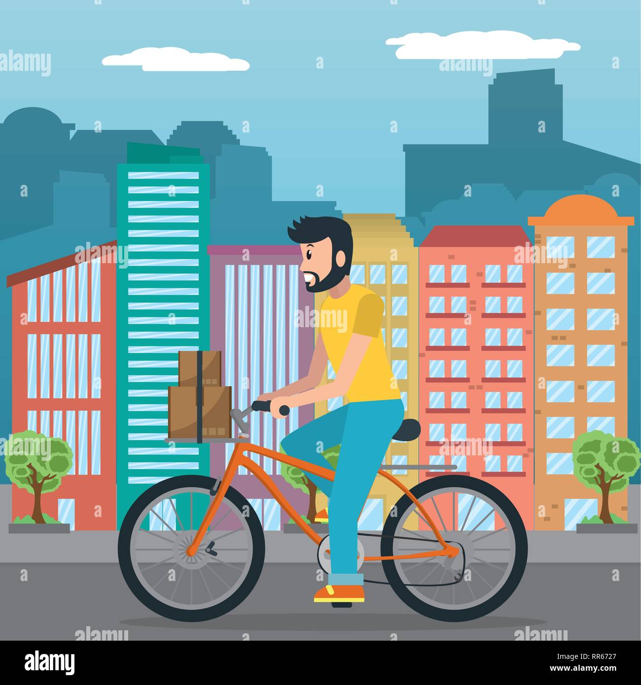 delivery service cartoon Stock Vector Image & Art - Alamy