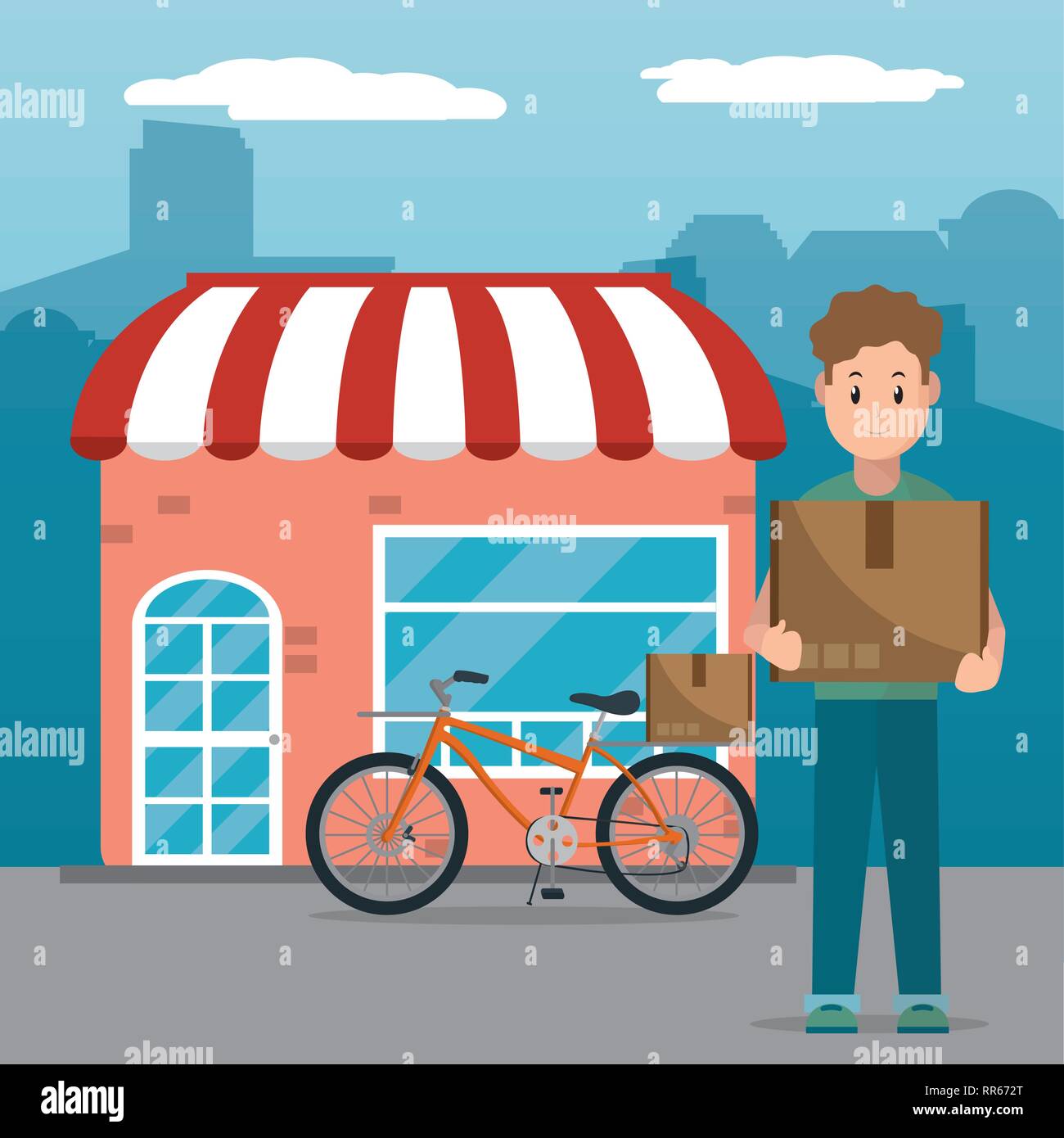 delivery service cartoon Stock Vector Image & Art - Alamy