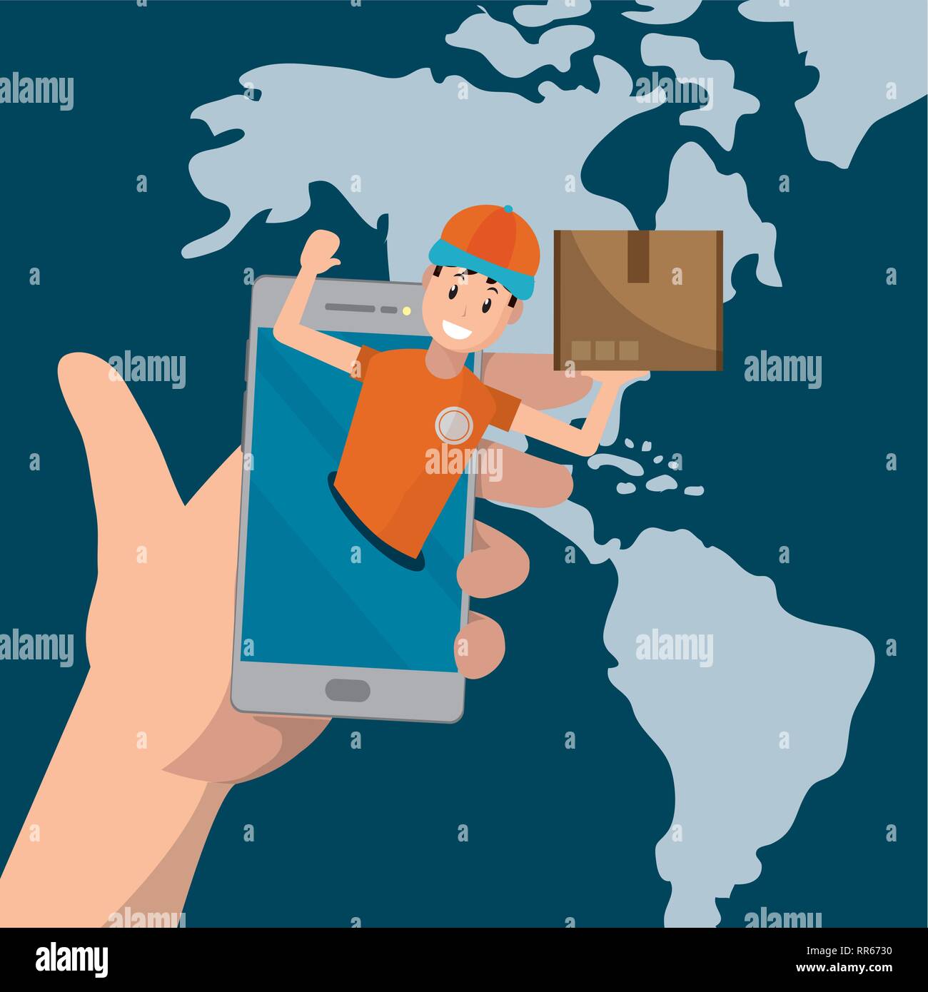 delivery service cartoon Stock Vector Image & Art - Alamy