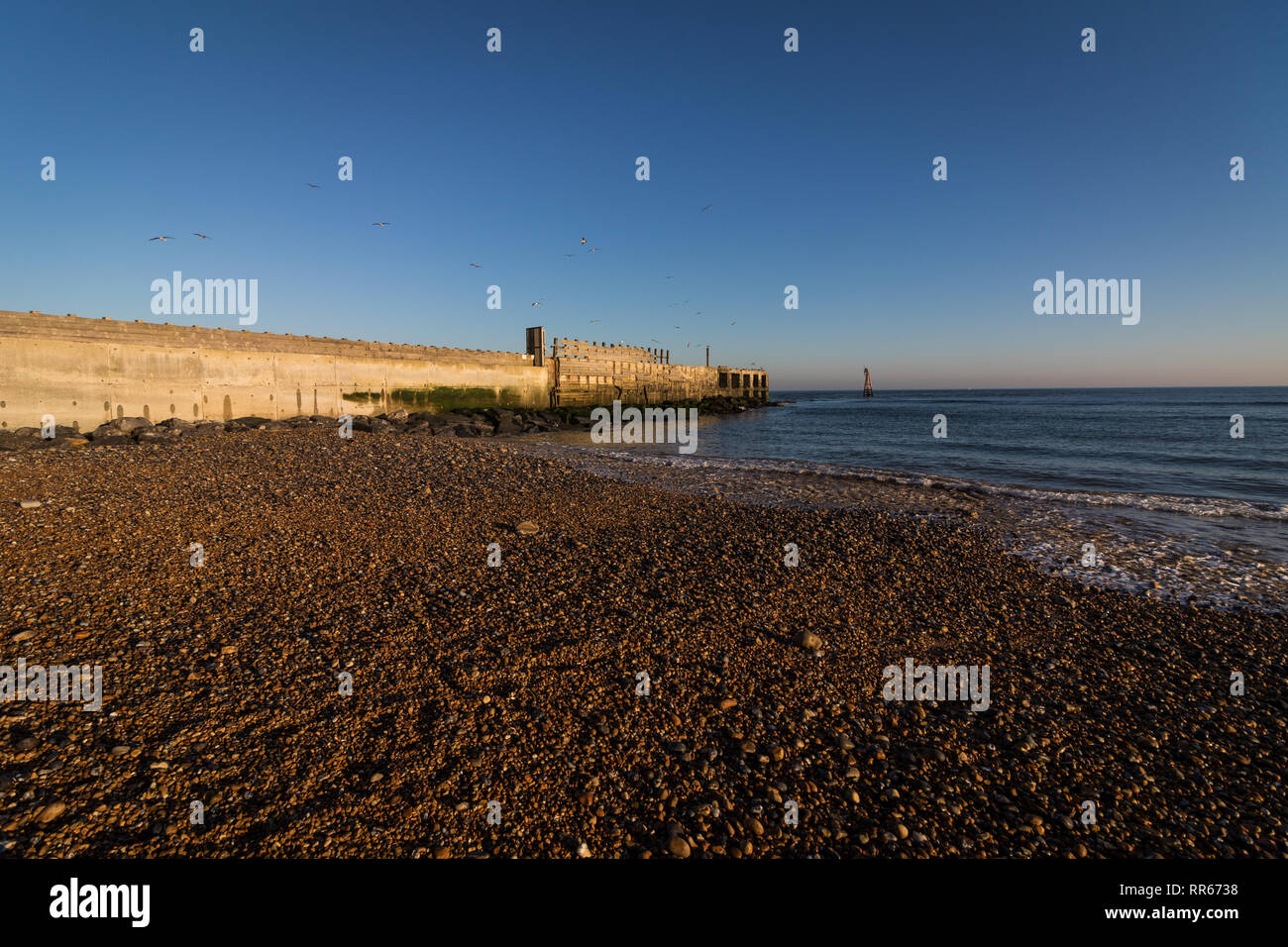 Sunset on the beach at Rye Harbour Stock Photo - Alamy