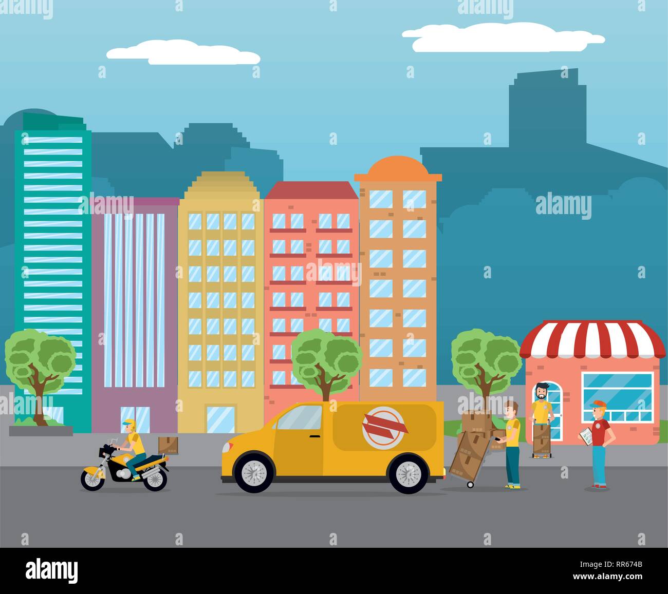 delivery service cartoon Stock Vector Image & Art - Alamy