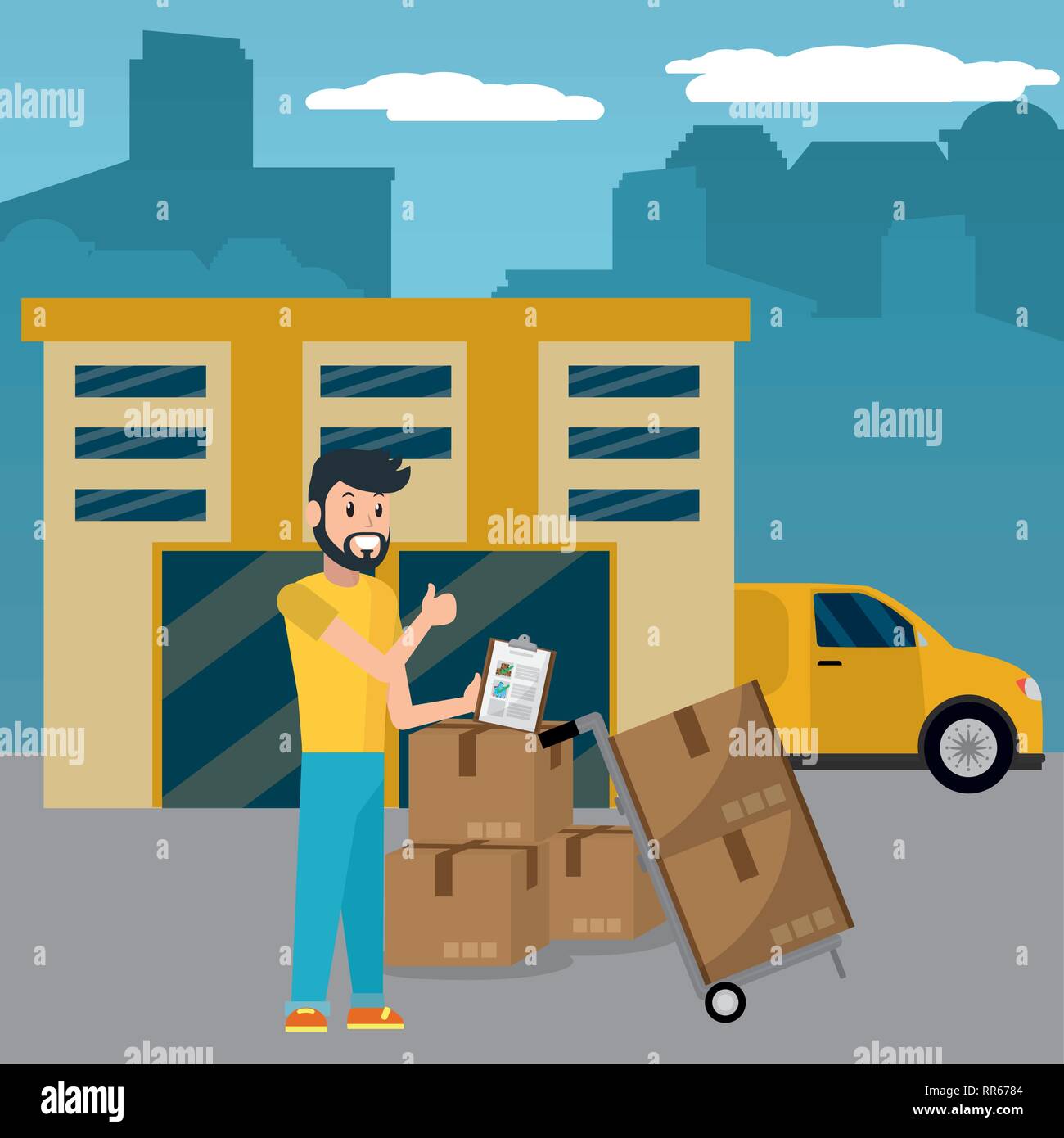 delivery service cartoon Stock Vector Image & Art - Alamy