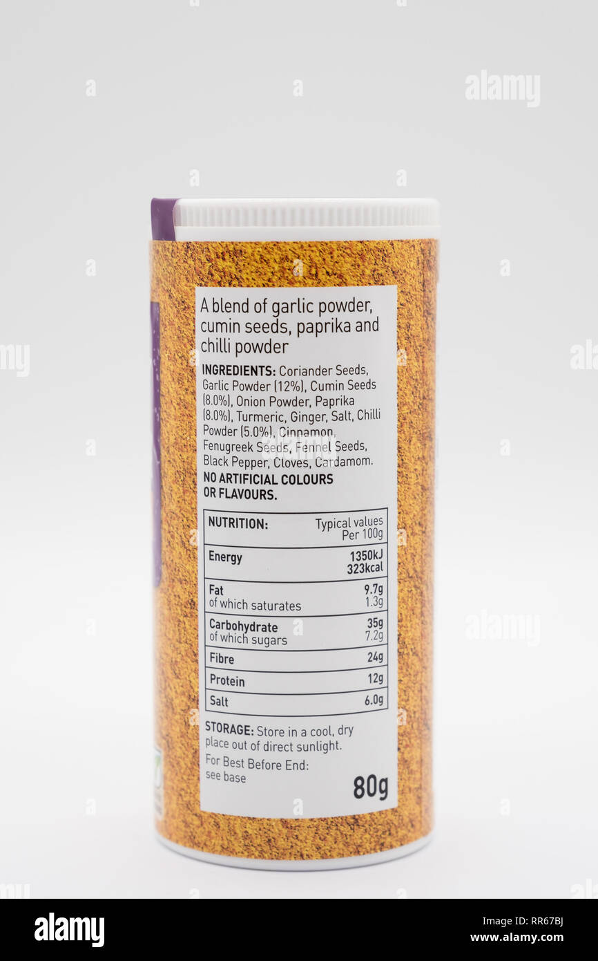 Largs, Scotland, UK - February 22, 2019: Asda branded medium curry ...