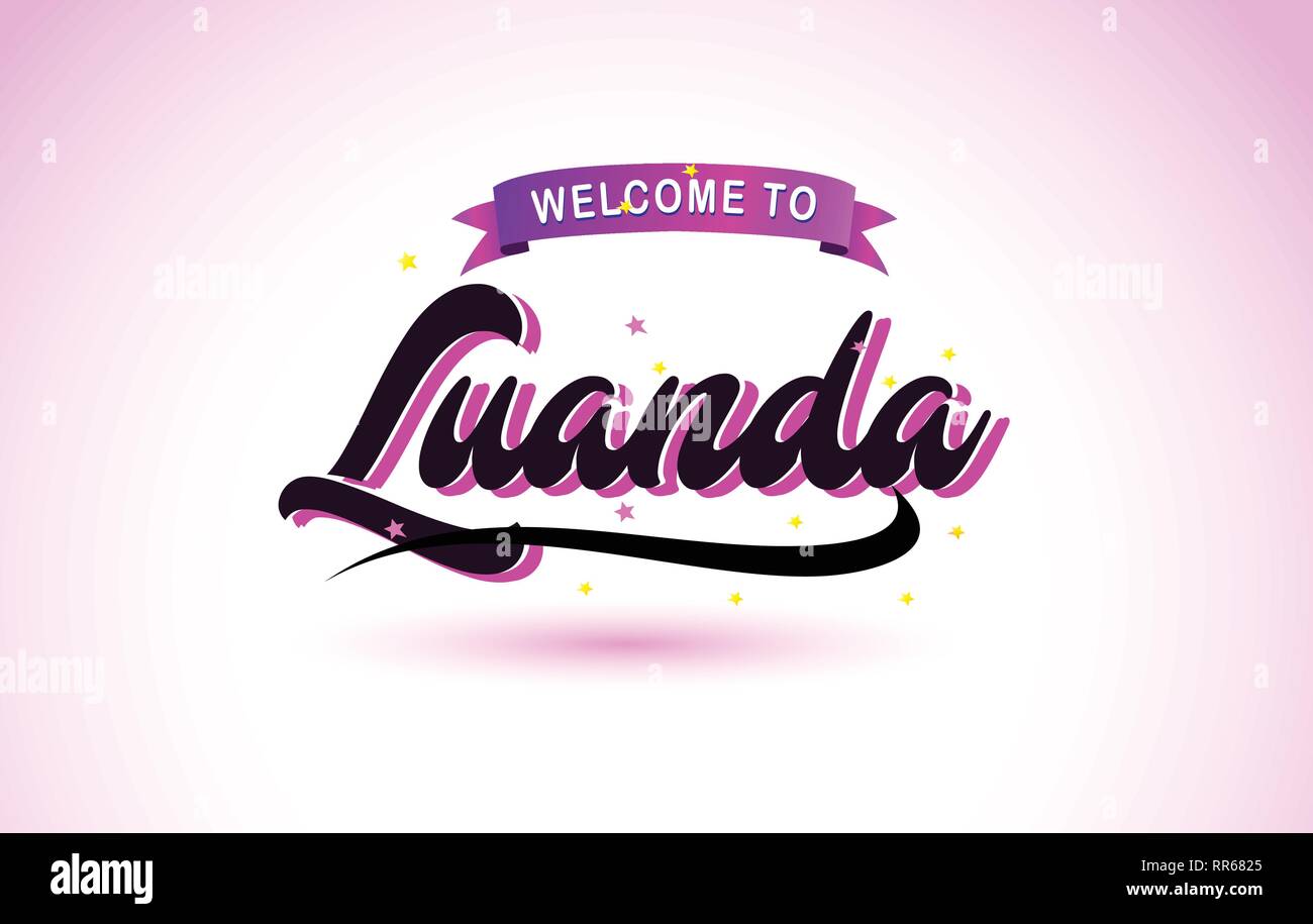 Luanda Welcome to Creative Text Handwritten Font with Purple Pink ...