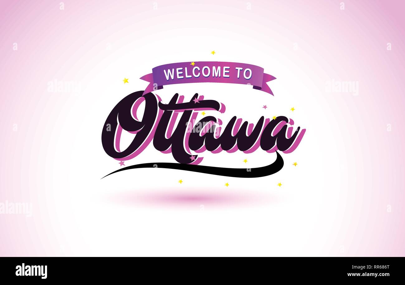 Ottawa Welcome to Creative Text Handwritten Font with Purple Pink ...