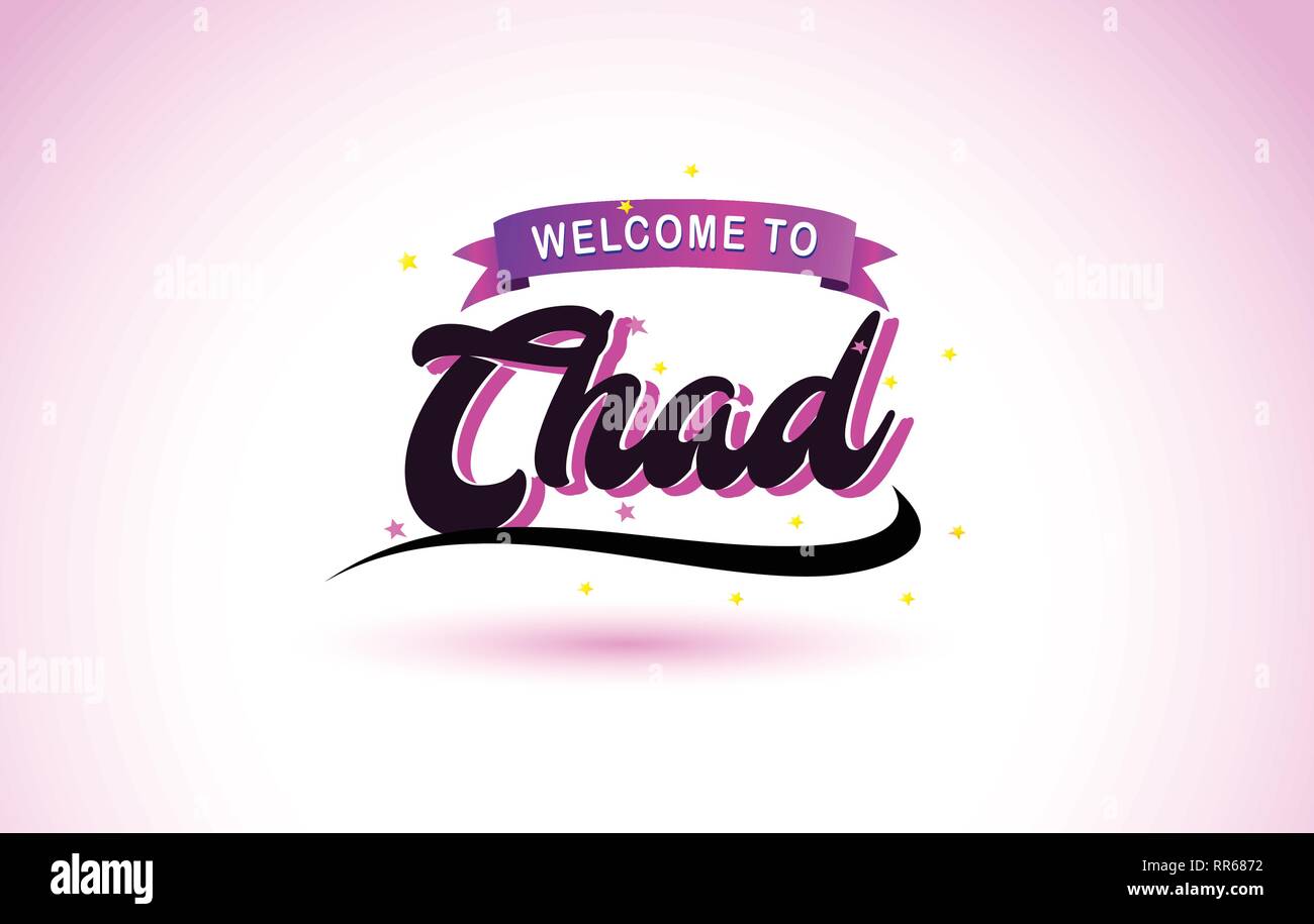 Chad Welcome to Creative Text Handwritten Font with Purple Pink Colors ...
