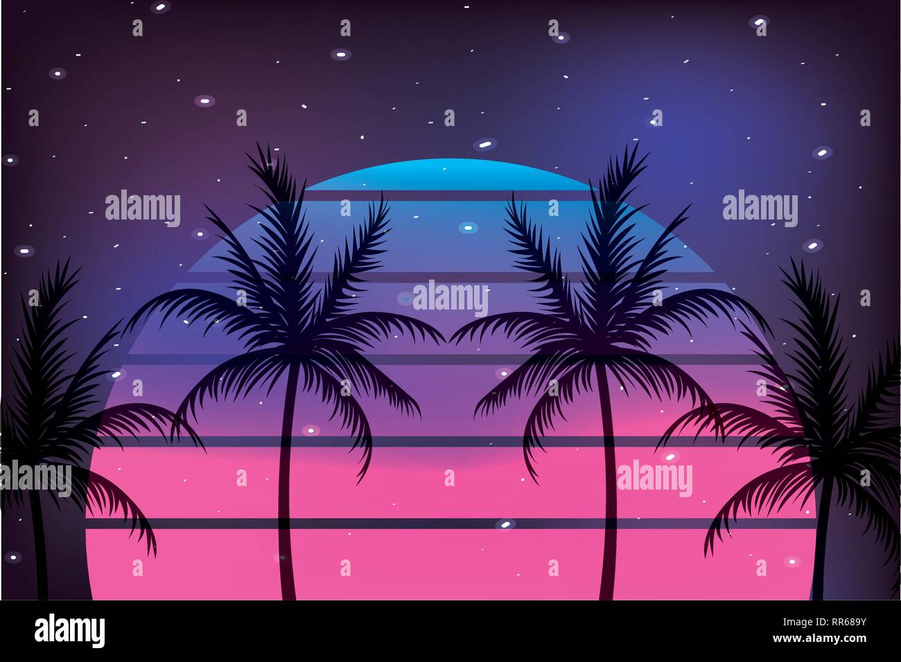 beach landscape retro Stock Vector Image & Art - Alamy