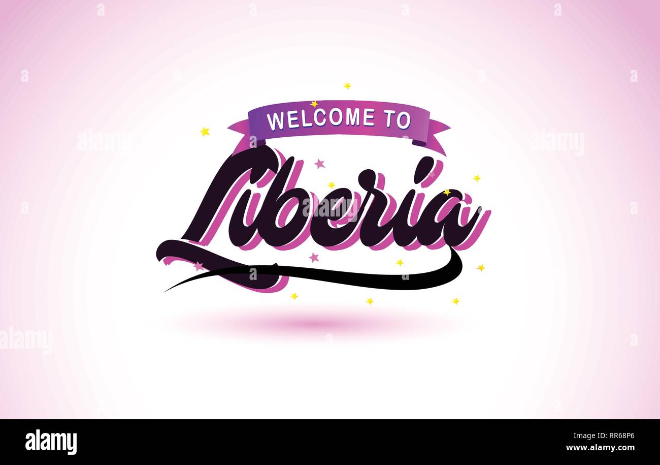 Liberia Welcome to Creative Text Handwritten Font with Purple Pink ...